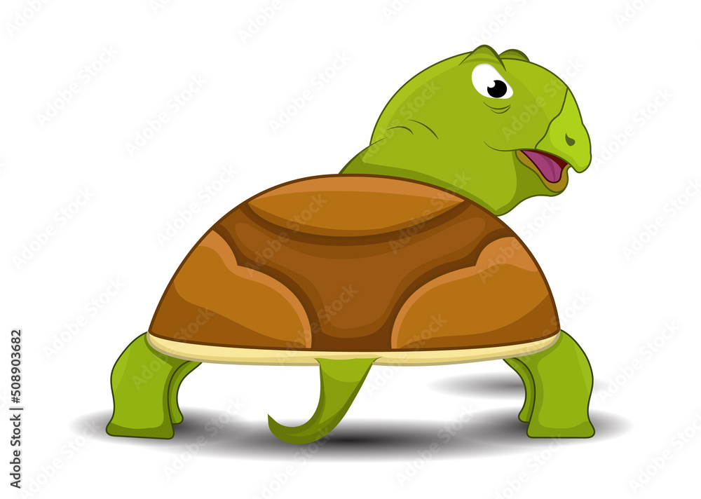 cartoon turtle character look back Stock Vector | Adobe Stock
