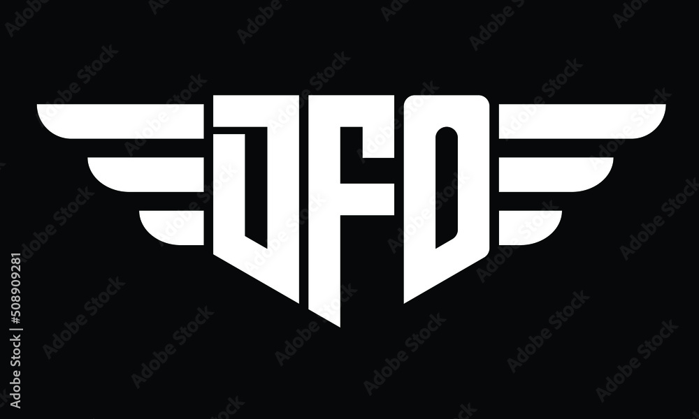 DFO three letter logo, creative wings shape logo design vector template ...