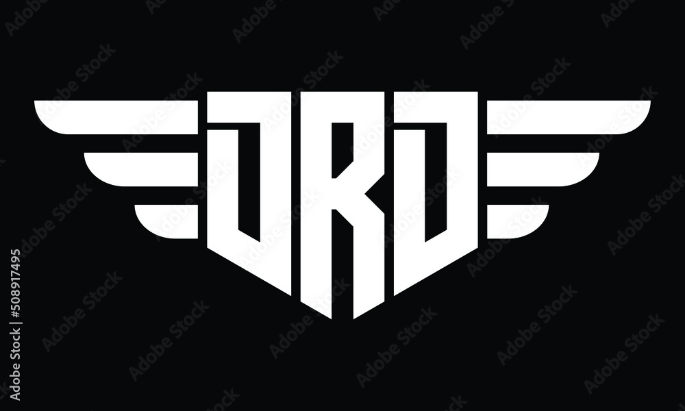 DRD three letter logo, creative wings shape logo design vector template ...