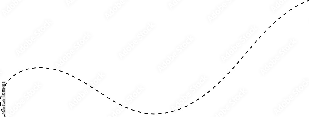 dotted curved line hand drawn Stock Vector | Adobe Stock