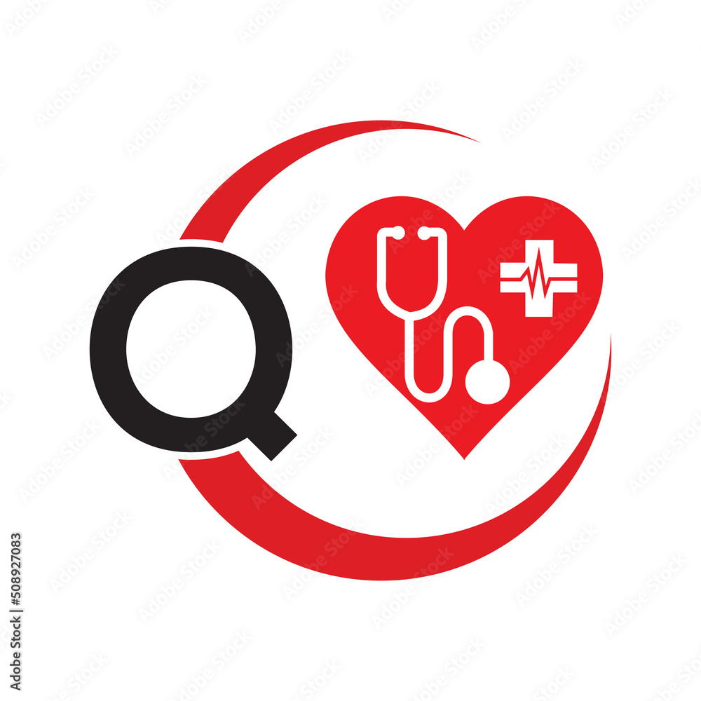 letter Q medical logo illustration. Modern Vector Logo Letter . Medical ...