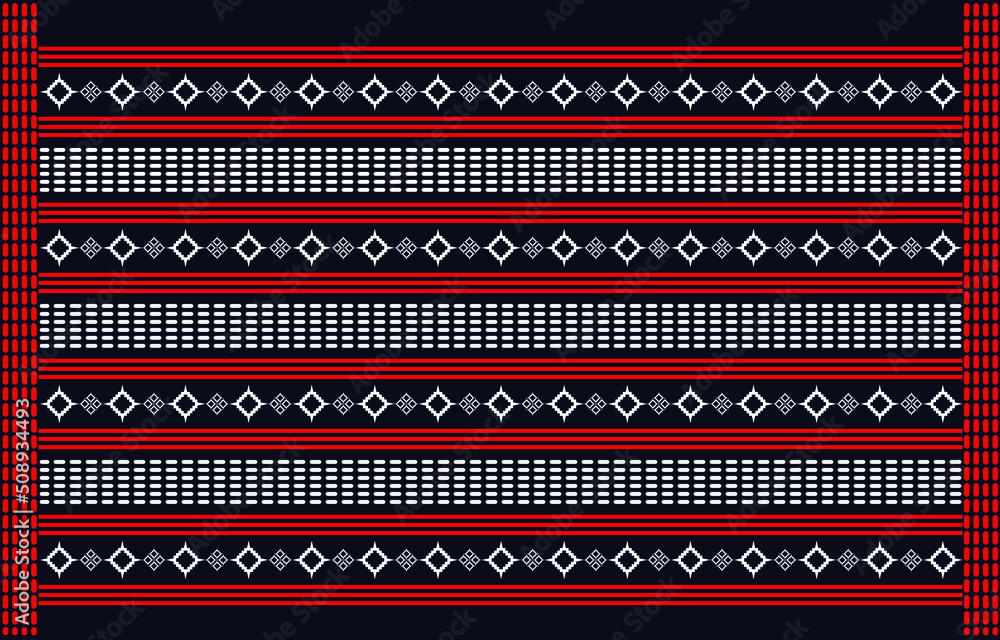 Beautiful hmong seamless pattern.red and white background. Aztec style ...
