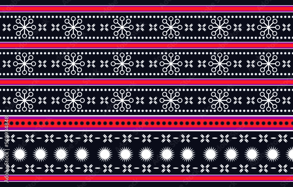 Beautiful Hmong embroidery.red and white background.geometric ethnic ...