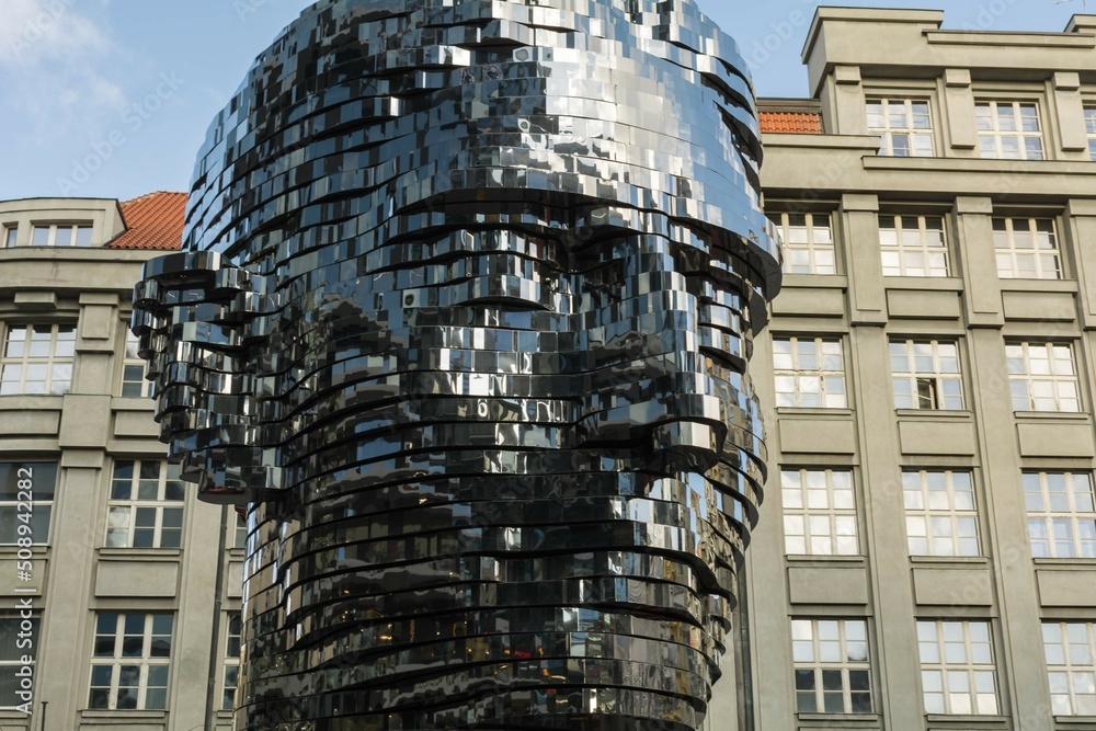 Prague, Czech Republic, December 10, 2019 - view of The Head of Franz ...