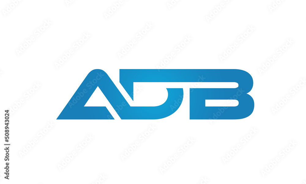 Connected ADB Letters logo Design Linked Chain logo Concept Stock ...