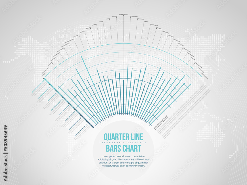Quarter Line Bars Chart Infographic Stock Vector | Adobe Stock