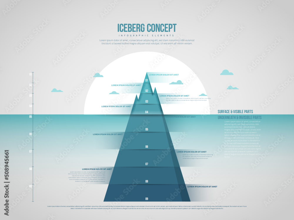 Iceberg Concept Infographic Stock Vector | Adobe Stock