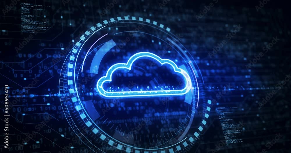 Cloud computing and online storage and internet server symbol digital ...