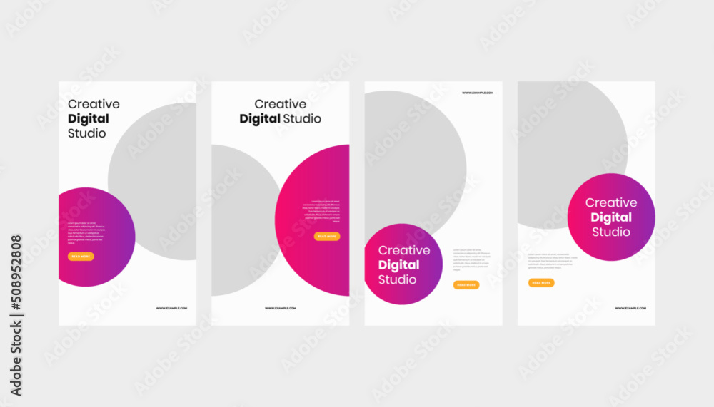 Set of Purple Gradient Creative Digital Studio Roll-Up Standee Banners ...