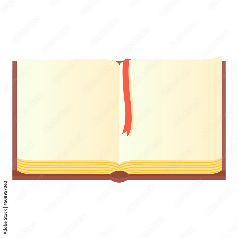 Cartoon opened book with blank pages vector isolated object Stock ...