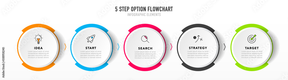 Vektorová grafika „Timeline infographic design with 5 options or steps ...