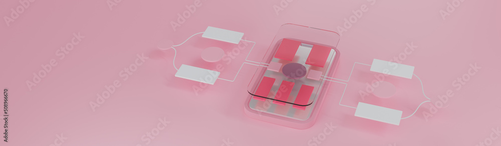 Designer data process development data prototype interface flow chart smartphone application ...