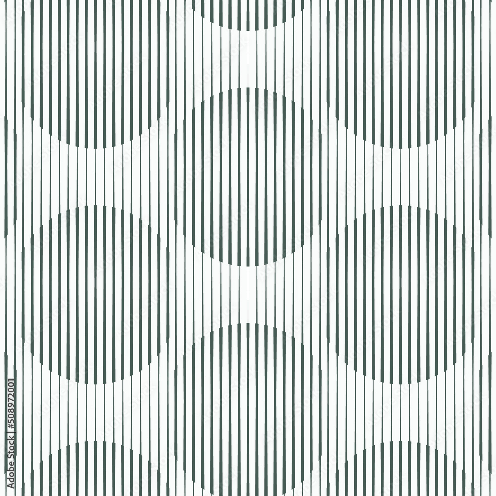 Linear Vector Pattern Repeating Thin And Striped Line Combined Randomly Rounded Or Circle Shape