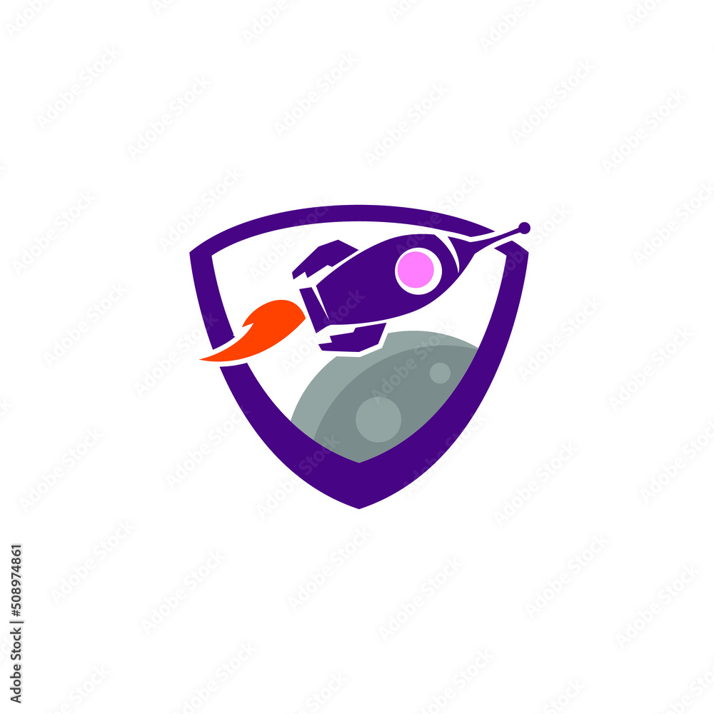 Vetor de Rocket Logo Design Vector. Space Craft Logo Design Concept do ...