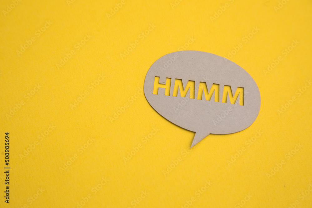 Hand draw bubble talk phrases. Word comment information HMMM. Stock ...