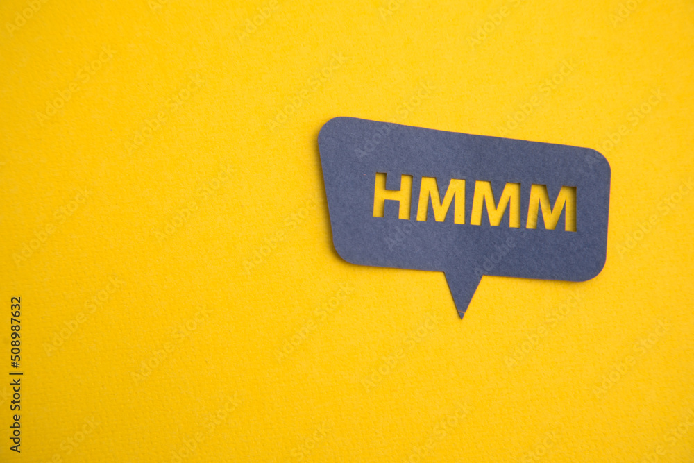 Hand draw bubble talk phrases. Word comment information HMMM. Stock ...