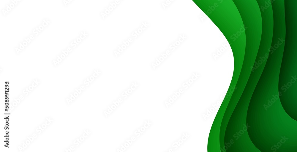 Abstract green background in paper cut style. 3d layout wallpaper cut ...