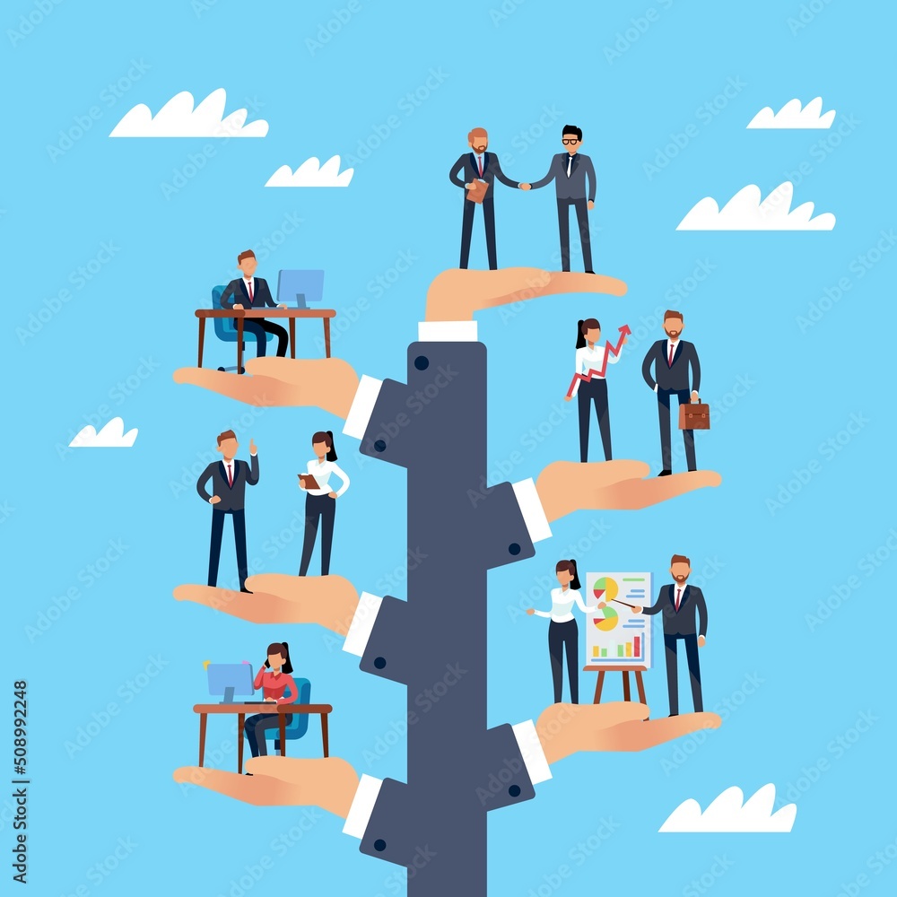 Vetor de Business management. Hierarchy of employees in company ...