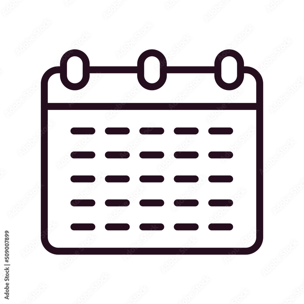 Monthly Calendar Icon Stock Vector | Adobe Stock