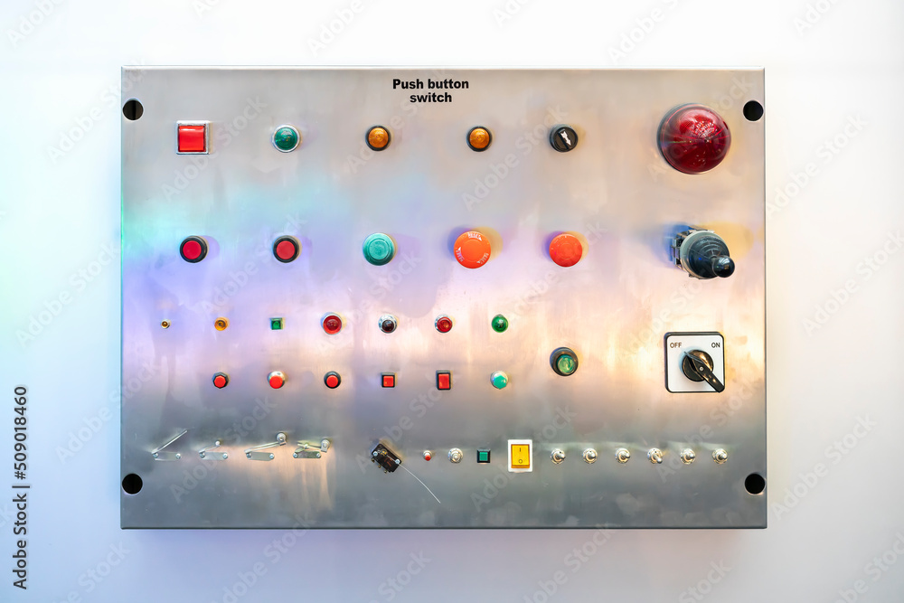 Various electric power control push button switch and status lamp ...