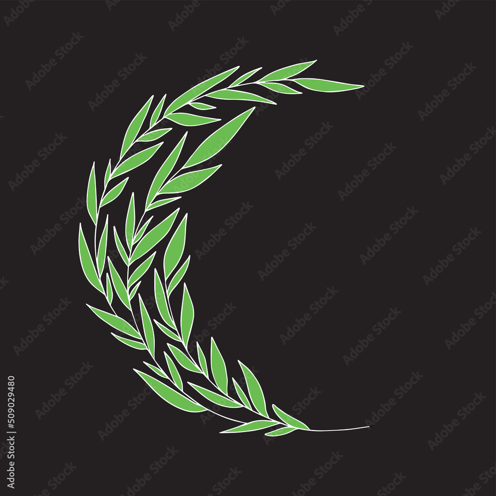 Graphic illustration, Moon leaf texture art Vector drawings of stars ...