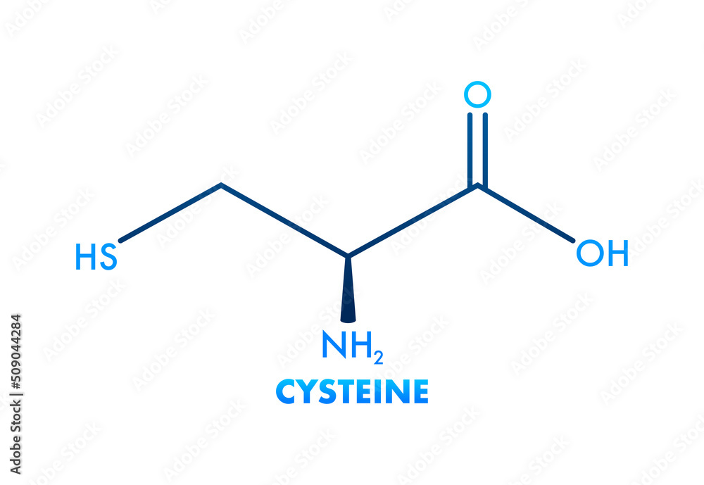 Cysteine molecular skeletal chemical formula. 3d icon with cysteine ...