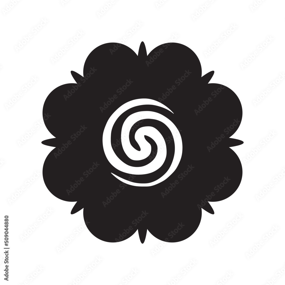 Tribal flower vector of Dayak tattoo called Bunga Terong Stock Vector ...