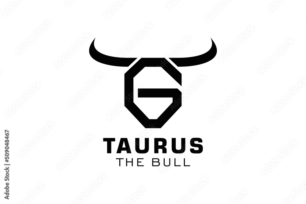 Letter G logo, Bull logo,head bull logo, monogram Logo Design Template ...
