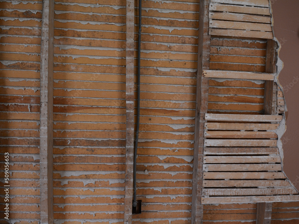 Plaster and lath walls that make great construction and grunge texture ...