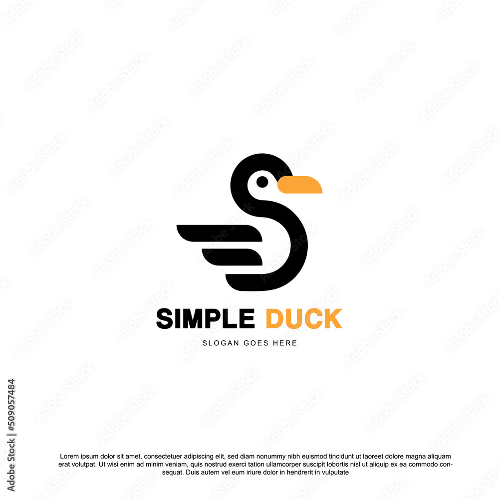 Letter S duck logo design vector Stock Vector | Adobe Stock