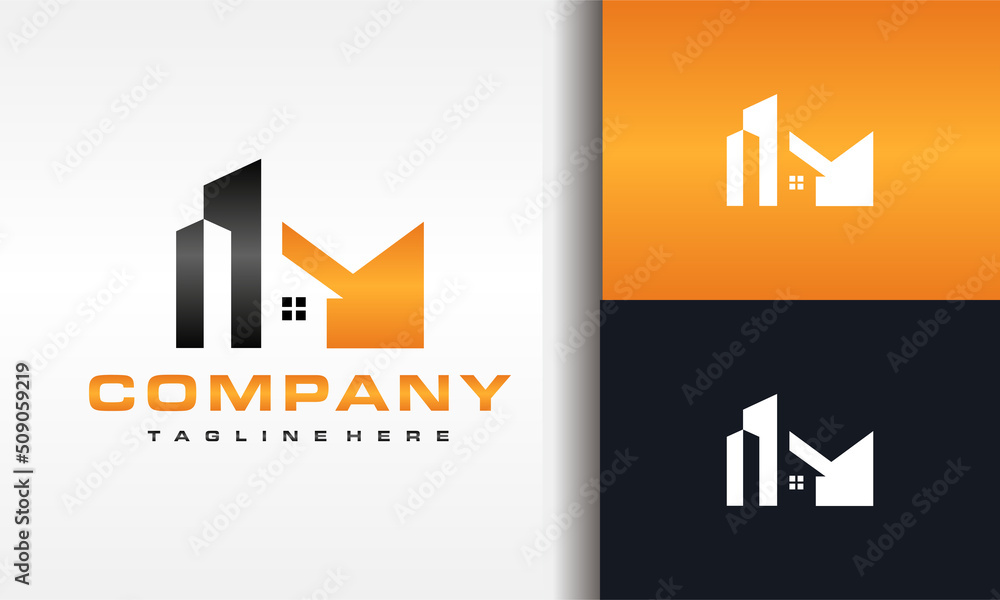 letter M real estate logo Stock Vector | Adobe Stock