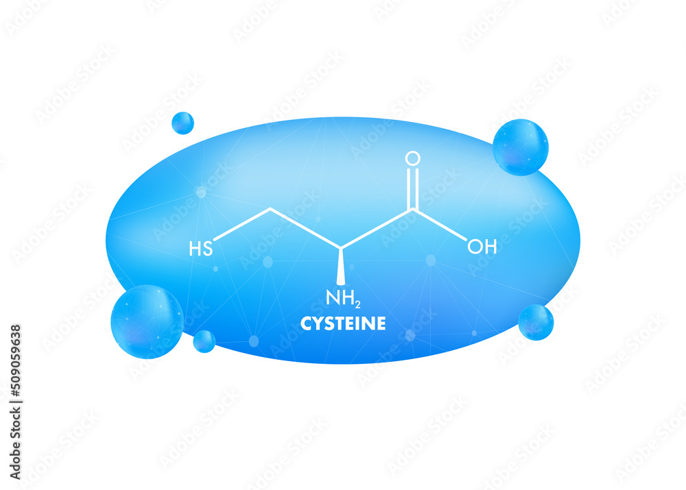 Cysteine molecular skeletal chemical formula. 3d icon with cysteine ...