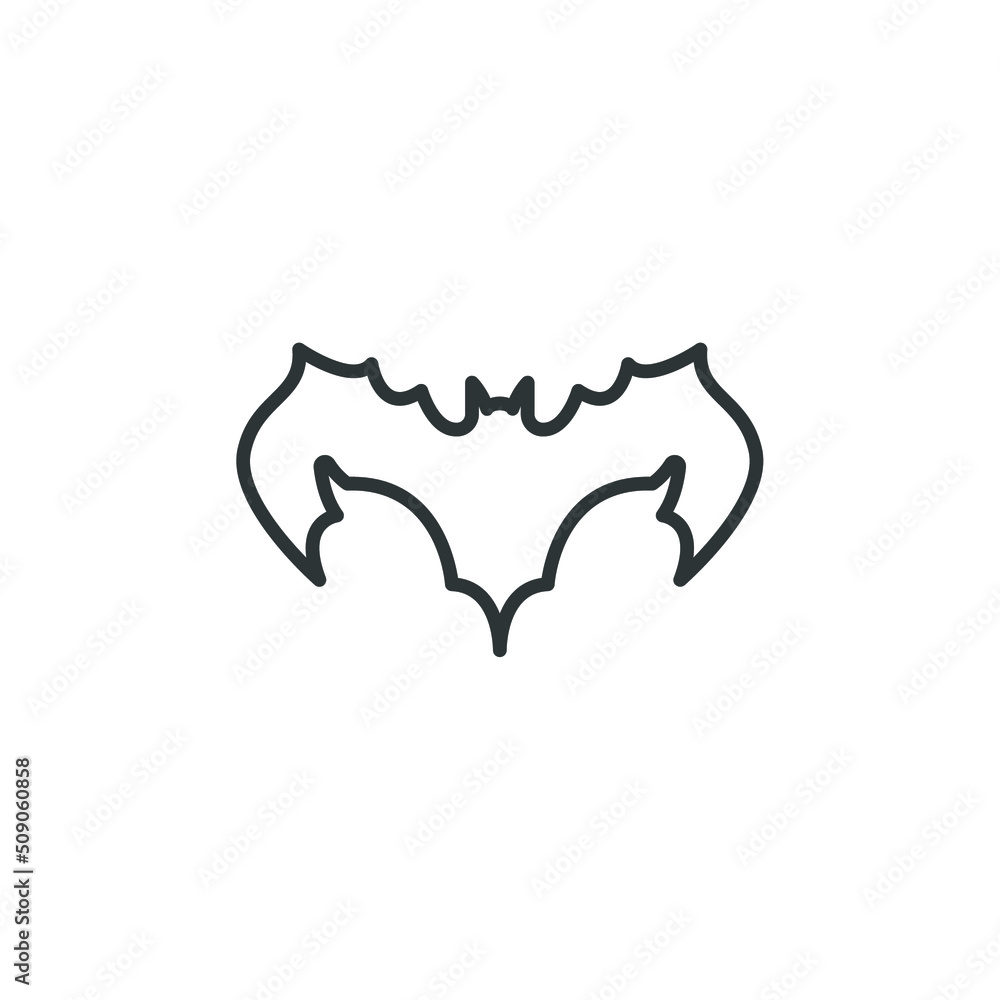 Vector sign of the bat symbol is isolated on a white background. bat ...