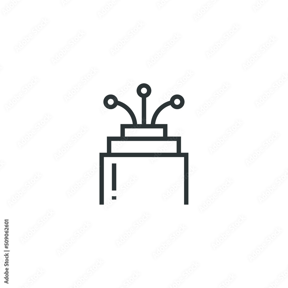 Vector sign of the Fiber optic cable symbol is isolated on a white ...