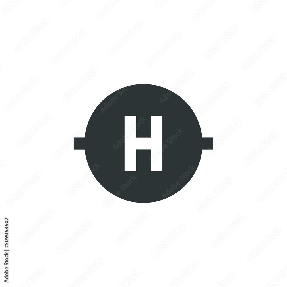Vector sign of the Helipad symbol is isolated on a white background ...