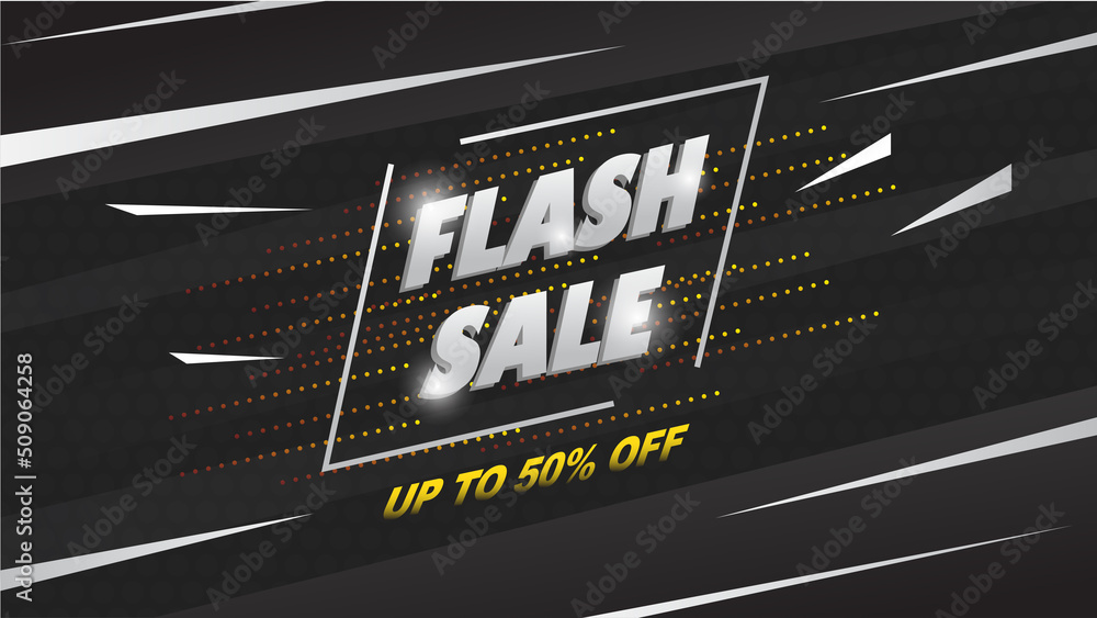 banner flash sale black background vector Stock Vector | Adobe Stock