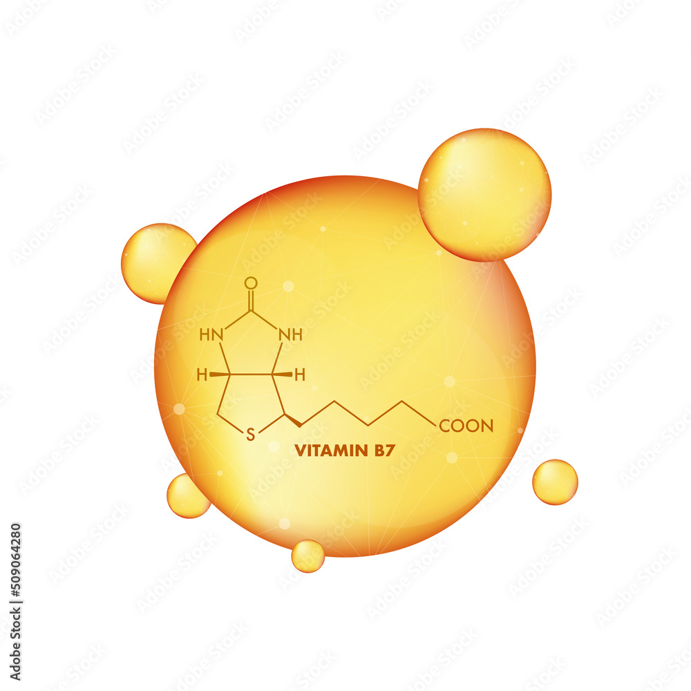Vitamin b7 formula. Vitamin B7 biotin molecule. Skeletal formula vector ...