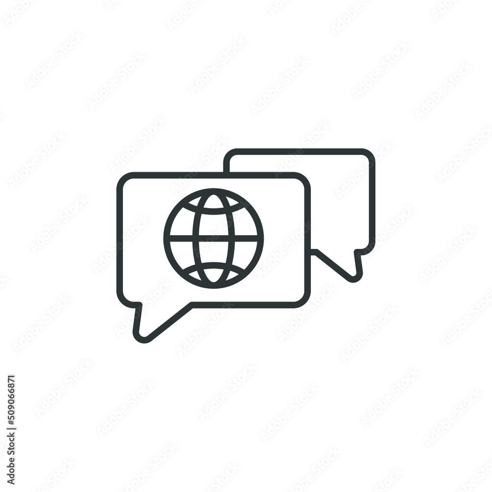 Vector sign of the Language Translation symbol is isolated on a white ...