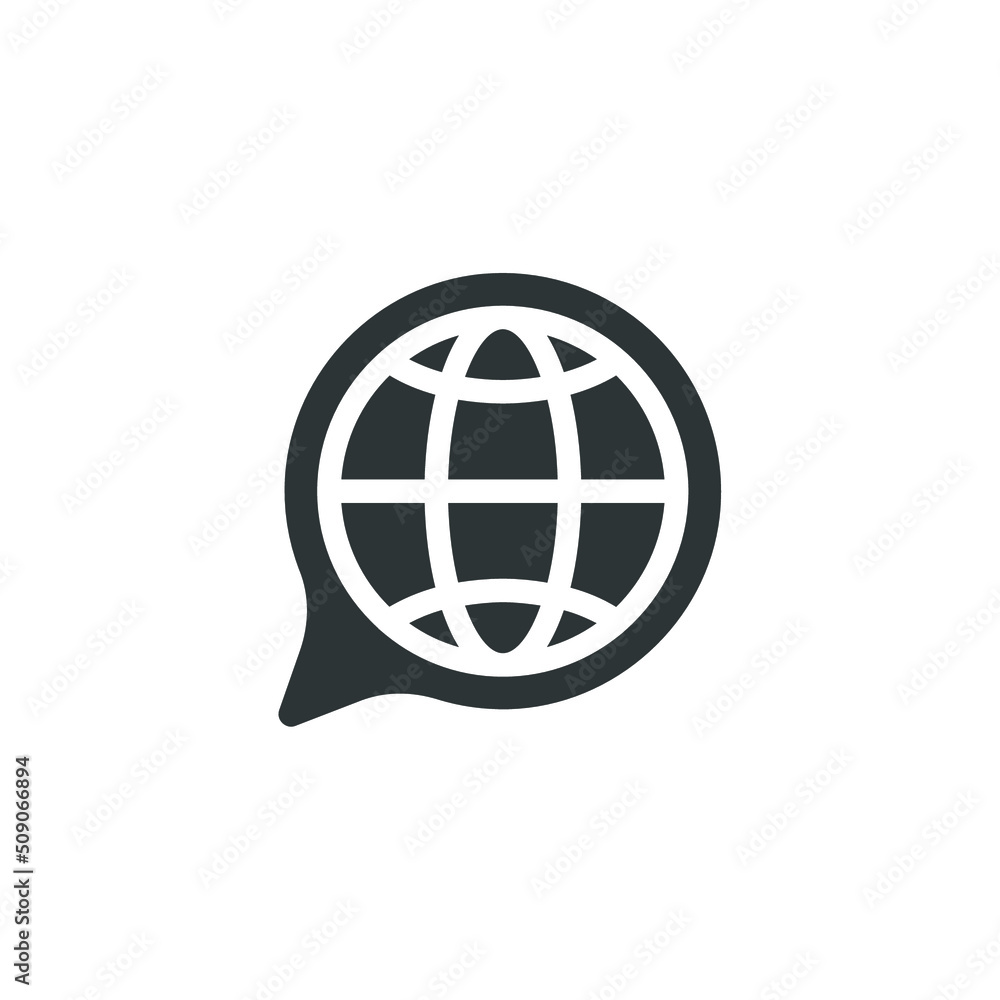 Vector sign of the Language Translation symbol is isolated on a white ...