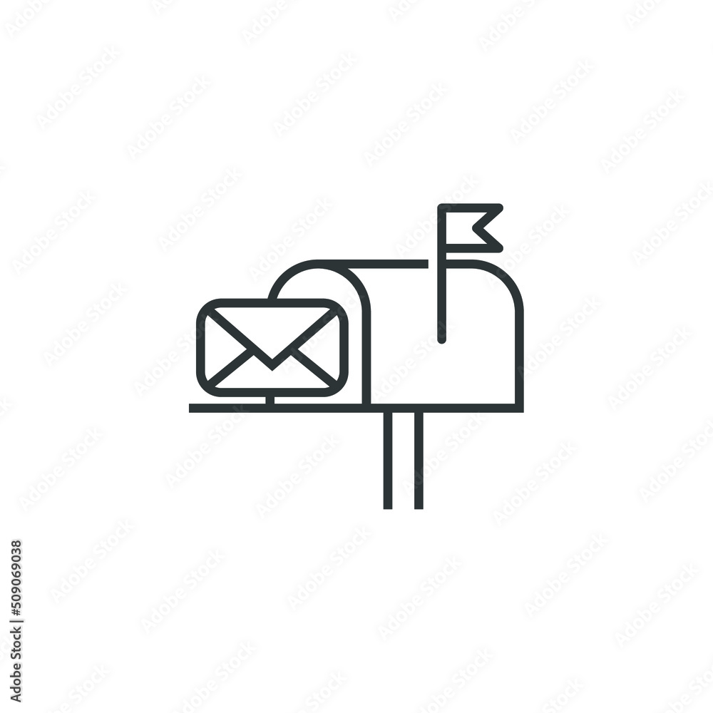 Vector sign of the mail box symbol is isolated on a white background ...