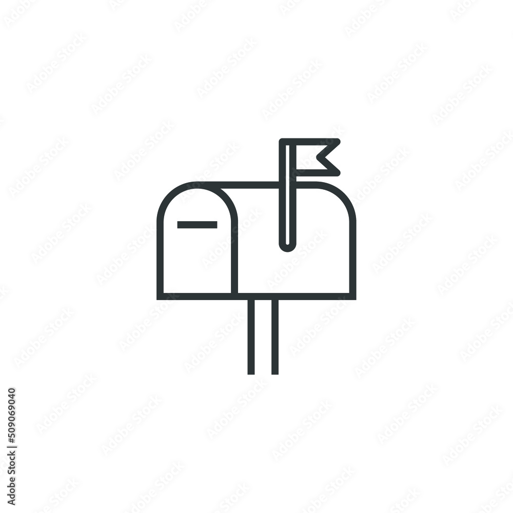 Vector sign of the mail box symbol is isolated on a white background ...