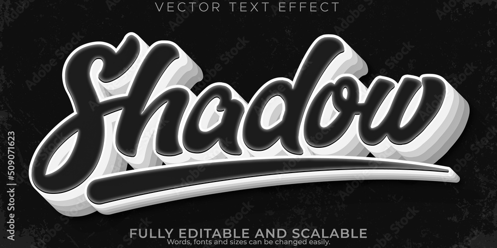 Shadow stylish text effect, editable modern lettering typography font ...