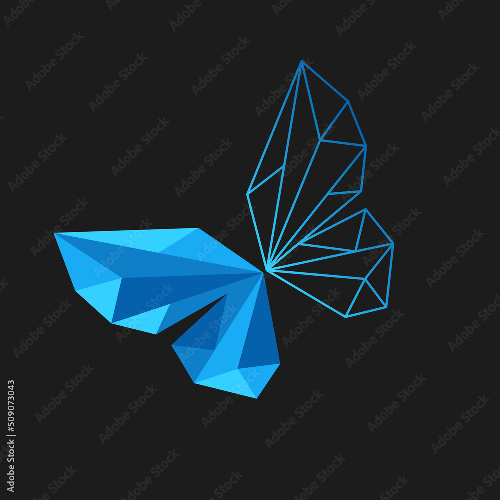 Triangle butterfly logo, Transform to digital business, Vector ...