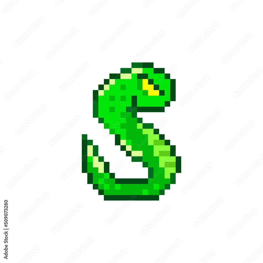 Vetor de vector snake pixel art concept do Stock | Adobe Stock
