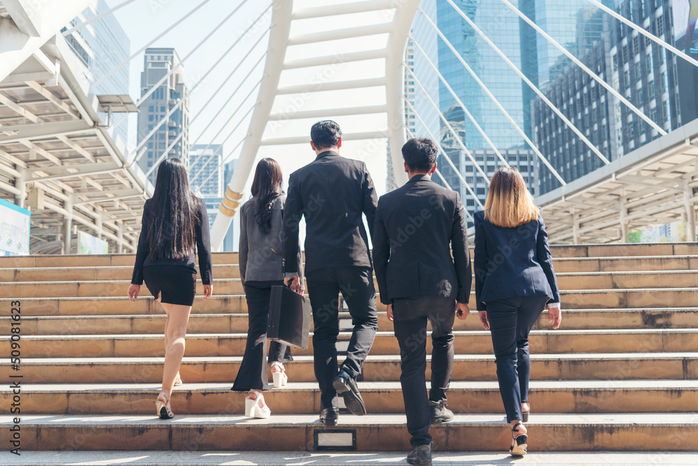 Crowd worker group of people busy life with businesswoman, man in urban ...
