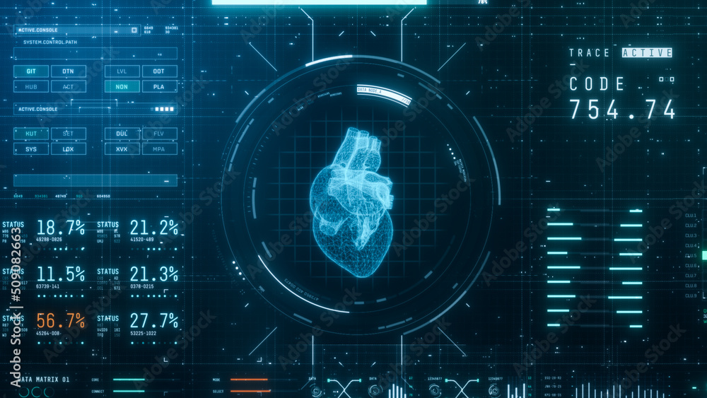 futuristic software interface for medical and scientific purpose ...