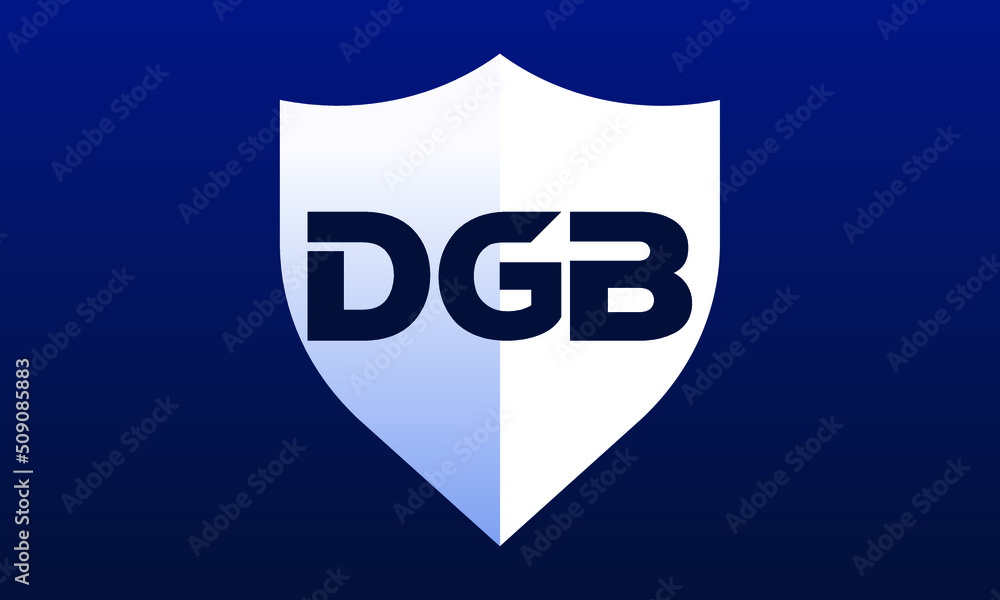 DGB shield logo design on blue background vector template | monogram logo | abstract logo ...