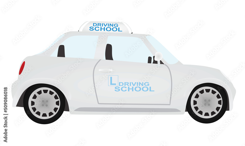 Driving school car. vector illustration Stock-Vektorgrafik | Adobe Stock