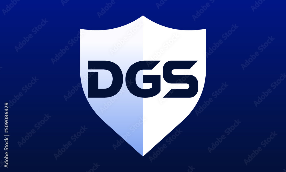 DGS shield logo design on blue background vector template | monogram ...