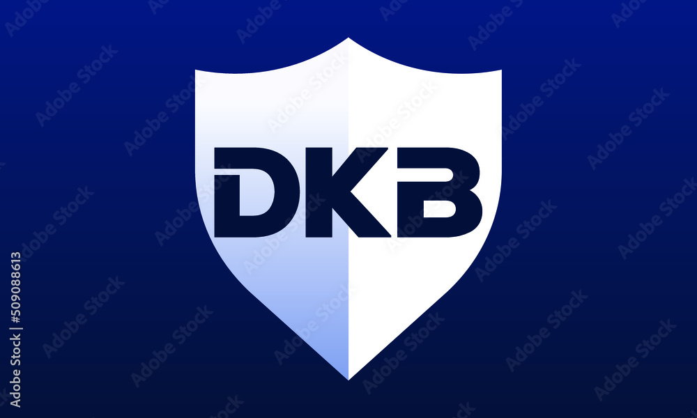 DKB shield logo design on blue background vector template | monogram ...